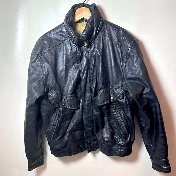mirage | Jackets & Coats | Vintage Mirage Jacket Mens Military Leather ...